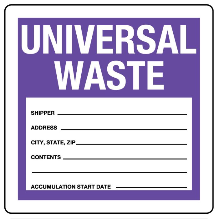 Universal Waste Tags