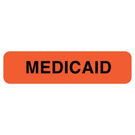Red 'Medicaid' Medicare Insurance Label, 1-1/4" x 5/16" | United Ad Label