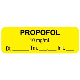 Anesthesia Label, Propofol 10 mg/mL Date Time Initial, 1-1/2" x 1/2 ...