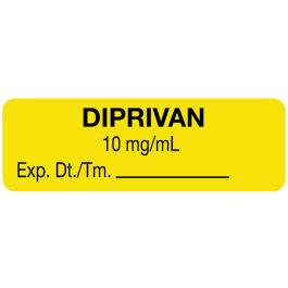 Anesthesia Label, Diprivan 10 mg/mL, 1-1/2" x 1/2" | United Ad Label