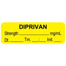 Anesthesia Label, Diprivan mg/mL DTI 1-1/2" x 1/2" | United Ad Label