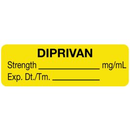 Anesthesia Label, Diprivan mg/mL, 1-1/2" x 1/2" | United Ad Label