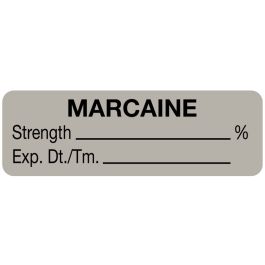Anesthesia Label, Marcaine %, 1-1/2" x 1/2" | United Ad Label