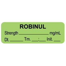 Anesthesia Label, Robinul mg/mL DTI 1-1/2" x 1/2" | United Ad Label