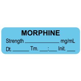 Anesthesia Label, Morphine mg/mL Date Time Initial, 1-1/2" x 1/2 ...