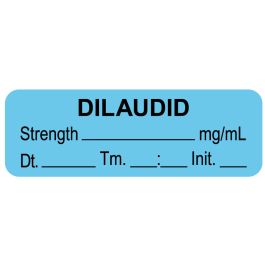 Anesthesia Label, Dilaudid mg/mL Date Time Initial, 1-1/2" x 1/2 ...