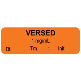 Anesthesia Label, Versed, 1mg/mL Date Time Initial, 1-1/2" x 1/2 ...