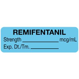 Anesthesia Label, Remifentanil mcg/mL, 1-1/2" x 1/2" | United Ad Label