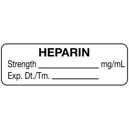 Anesthesia Label, Heparin mg/mL, 1-1/2" x 1/2" | United Ad Label