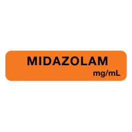 Anesthesia Label, Midazolam mg/mL, 1-1/4" x 5/16" | United Ad Label