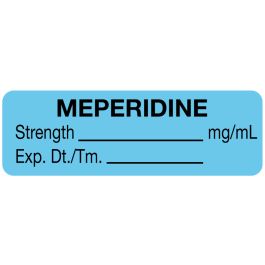 Anesthesia Label, Meperidine mg/mL, 1-1/2" x 1/2" | United Ad Label