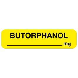 Anesthesia Label, Butorphanol mg, 1-1/4" x 5/16" | United Ad Label