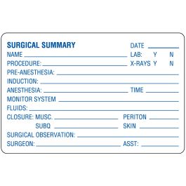 Surgical Summary Examination Record Label, 4" x 2-5/8" | United Ad Label