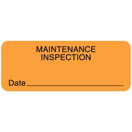Maintenance Inspection, Equipment Inspection Label, 2-1/4" x 7/8 ...