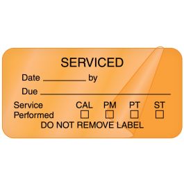 Orange SERVICED Electrical Equipment Safety Labels | United Ad Label