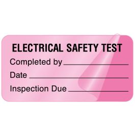 Pink ELECTRICAL SAFETY TEST Labels, 2" x 1" | United Ad Label