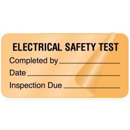 Orange ELECTRICAL SAFETY TEST Labels | United Ad Label