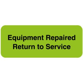 Return To Service, Equipment Repair and Maintenance Label, 2-1/4" x 7/8 ...