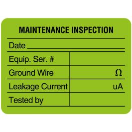 Maintenance Inspection, Electrical Equipment Safety Label, 2-3/8" x 1-3 ...