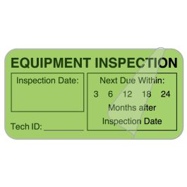 Date Next Due, Equipment Inspection Label, 2" x 1" | United Ad Label
