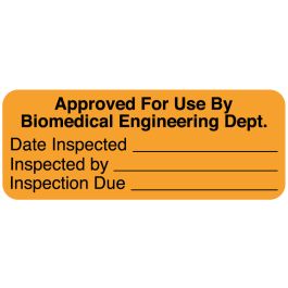 Approved For Use Biomedical, Equipment Inspection Label, 2" x 1 ...