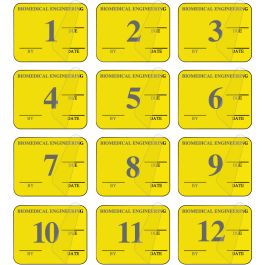 Yellow 12 Mo Biomed Equipment Inspection Kit, 1-1/4" x 1" | United Ad Label