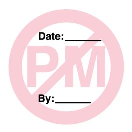 No PM Inspection Label, 3/4" x 3/4" | United Ad Label