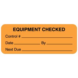 Status Control Number, Equipment Checked Label, 2-1/4" x 7/8" | United ...