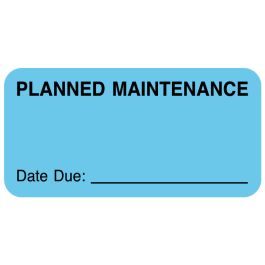 Planned Maintenance Label, 2" x 1" | United Ad Label