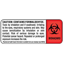 Caution Contains, Formaldehyde Warning Label, 2-1/4" x 7/8" | United Ad ...