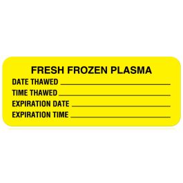 Yellow Fresh Frozen Plasma Blood Product & Component Labels | United Ad ...