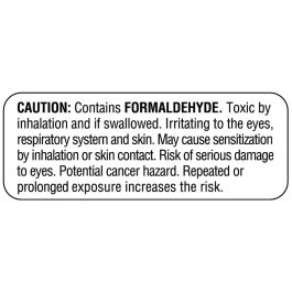 Caution Contains Formaldehyde, Histology/Cytology Label, 2" x 3/4 ...