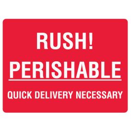 RUSH PERISHABLE Shipping Label, 4" x 3" | United Ad Label