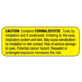 Caution Contains Formaldehyde, Histology/Cytology Label, 2" x 3/4 ...