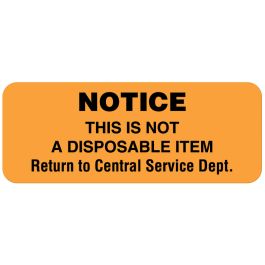 Orange NOTICE Central Service Labels, 2-1/4" x 7/8" | United Ad Label