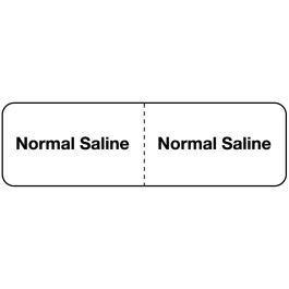 Normal Saline, IV Line Identification Label, 3" x 7/8" | United Ad Label