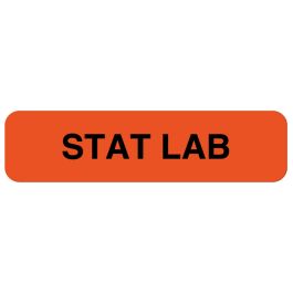Fluorescent Red STAT LAB Labels, 1-1/4" x 5/16" | United Ad Label