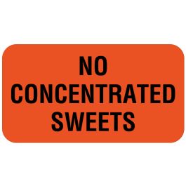 No Concentrated Sweets, Nutrition Communication Label, 1-5/8" x 7/8 ...