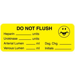 Do Not Flush Heparin, Line Identification Label, 3" x 1-1/8" | United ...