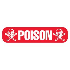 Poison, Medication Instruction Label, 1-5/8" x 3/8" | United Ad Label