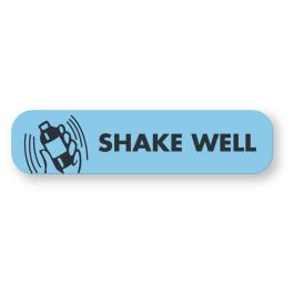 Shake Well, Medication Instruction Label, 1-5/8" x 3/8" | United Ad Label