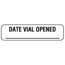 White DATE VIAL OPENED Expiration Labels | United Ad Label
