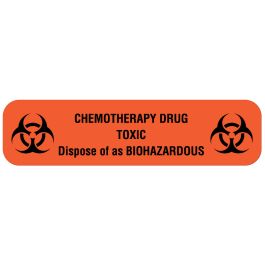 Toxic Drug, Chemotherapy Agent Label, 2" x 1/2" | United Ad Label