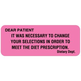Dear Patient It Was Necessary, Nutrition Communication Labels, 2-1/4" x ...