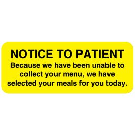 Notice To Patient Because, Nutrition Communication Labels, 2-1/4" x 7/8 ...