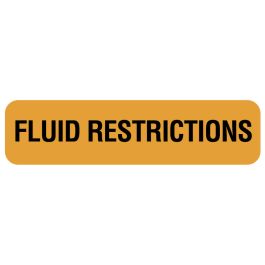 Fluid Restrictions, Nutrition Communication Labels, 1-1/4" x 5/16 ...