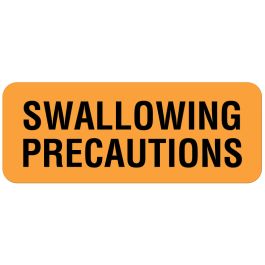 Swallowing Precautions, Patient Care and Condition Labels, 2-1/4" x 7/8 ...