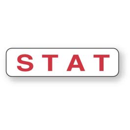 Red and White STAT Labels, 1-1/4" x 5/16" | United Ad Label