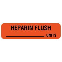 Anesthesia Label, Heparin Flush Units, 1-1/4" x 5/16" | United Ad Label
