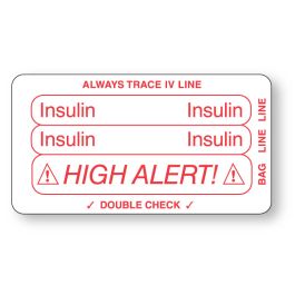 Insulin, Piggyback Line Identification Label, 3-1/4" x 1-3/4" | United ...